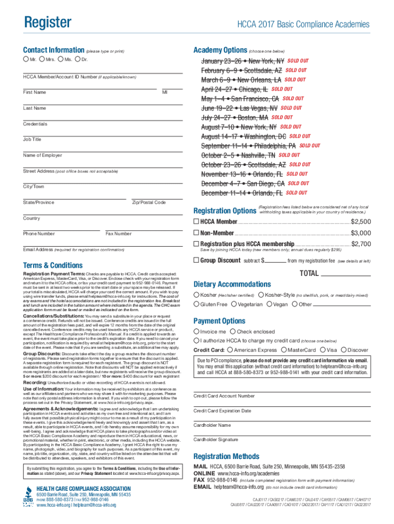 Fillable Online Healthcare Basic Compliance Academies Fax Email Print - pdfFiller