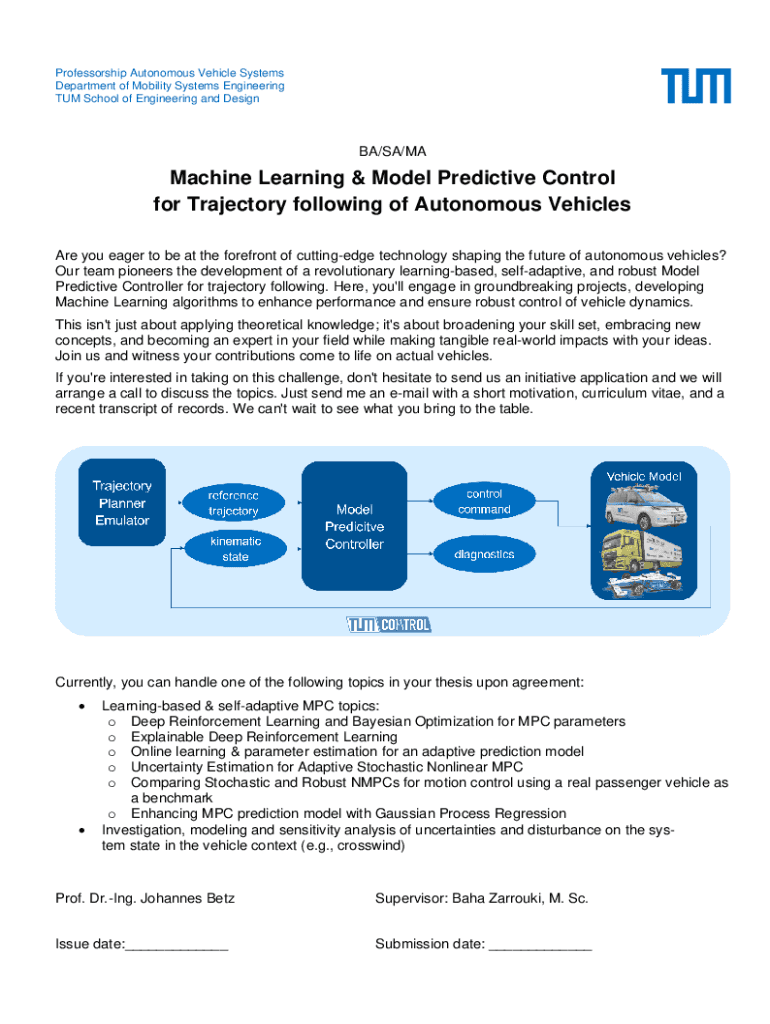 Fillable Online Model Predictive Control of an Autonomous Vehicle for ... Fax Email Print ...