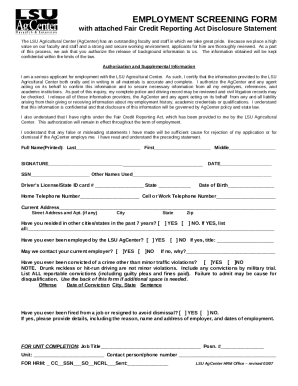 EMPLOYMENT SCREENING Doc Template | pdfFiller