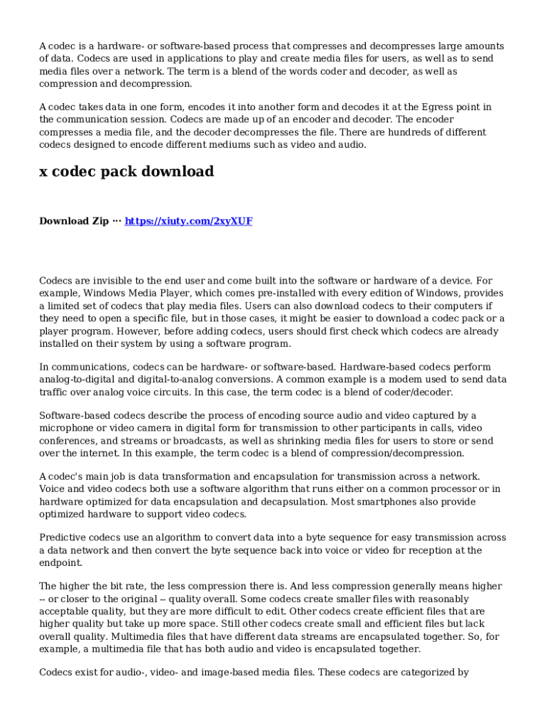 Fillable Online Video codec: here's what you need to know Fax Email ...