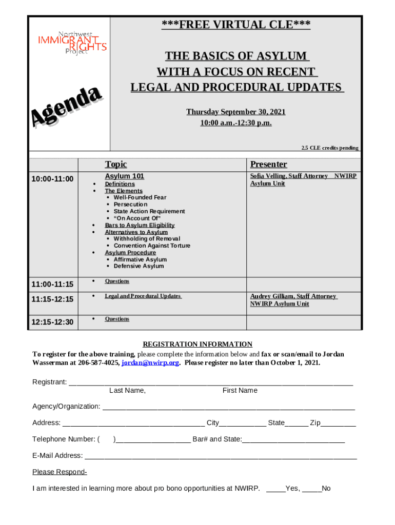 free virtual cle*** the basics of asylum with a focus on ... Doc ...