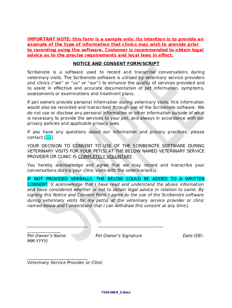 IMPORTANT NOTE: this is a sample only Doc Template | pdfFiller