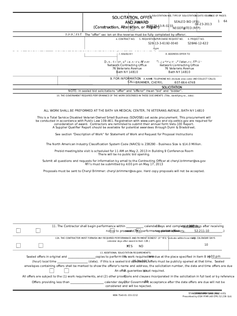 SECTION A - SOLICITATION/CONTRACT 661 Doc Template | pdfFiller