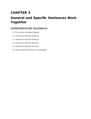 General & Specific StatementsOverview & Examples Doc Template | pdfFiller