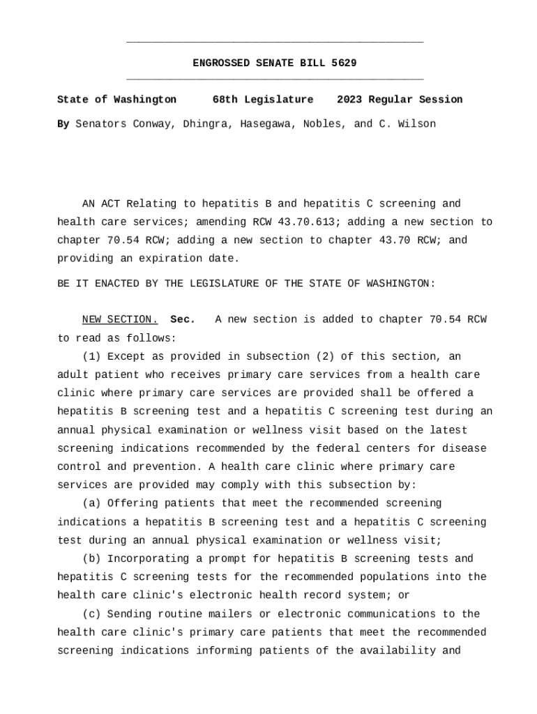 Senate Bill Report ESB 5629 Doc Template | pdfFiller