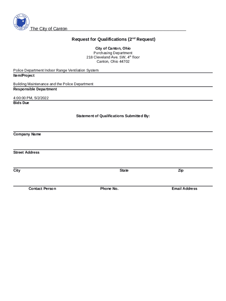 Request for Qualifications Indoor Range Ventilation ... Doc Template | pdfFiller