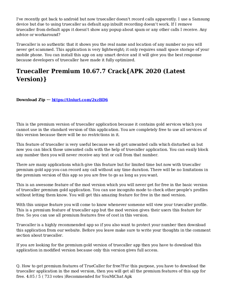 Fillable Online Truecaller Rolls Out Call Recording: Here's How It Works Fax Email Print - pdfFiller