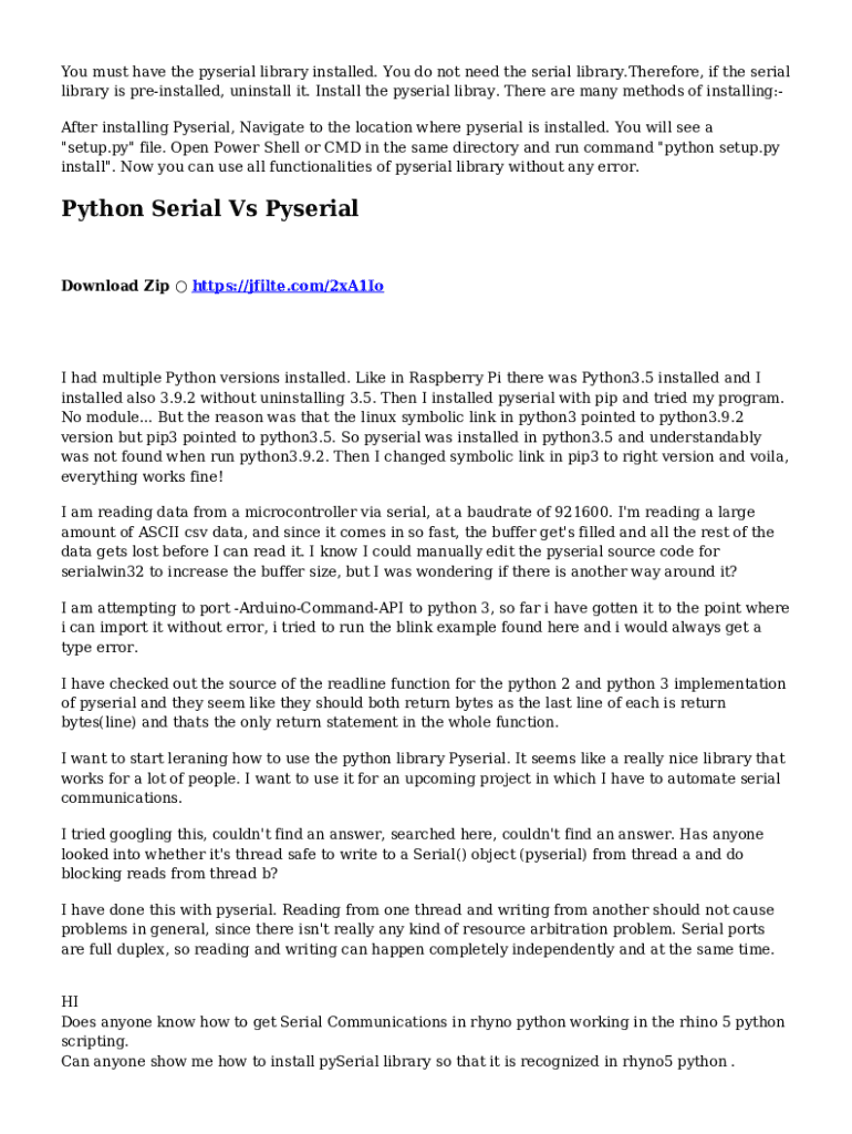 Fillable Online Python-serial has no installation candidate Fax Email ...