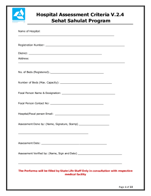 Fillable Online Hospital Empanelment Standard Form Fax Email Print - pdfFiller