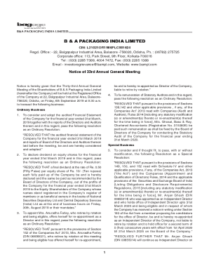 Fillable Online B & A PACKAGING INDIA LIMITED Company Profile Fax Email ...