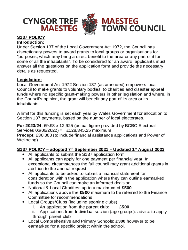 S137 Application Doc Template | pdfFiller