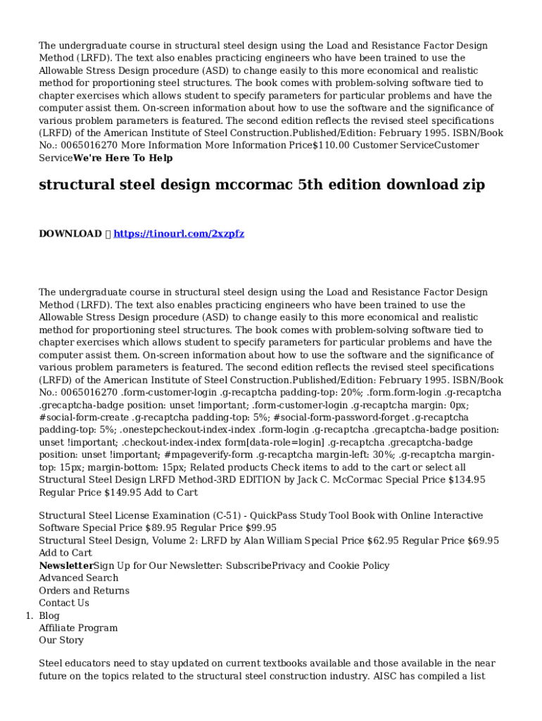 Fillable Online Structural Steel Design: LRFD Method by Jack C ...