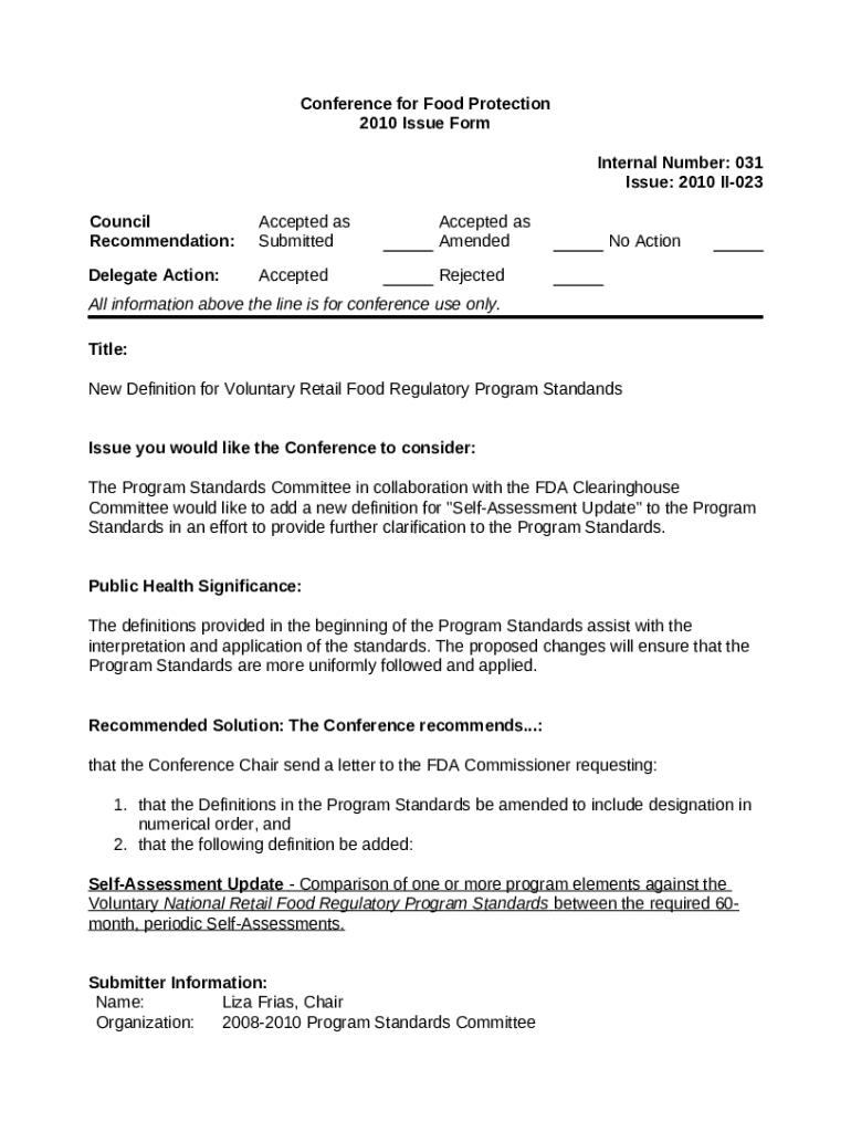 New Definition for Voluntary Retail Food Regulatory Program Standands ...