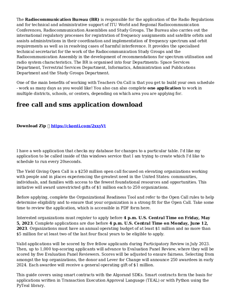 Fillable Online Free Call And Sms Application Download Fax Email Print - pdfFiller