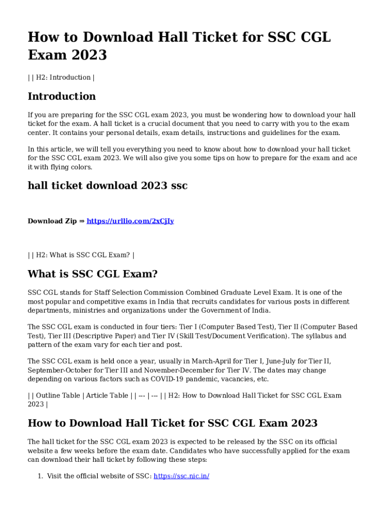 Fillable Online SSC CGL Admit Card 2024: Region-wise Tier 1 Application ...