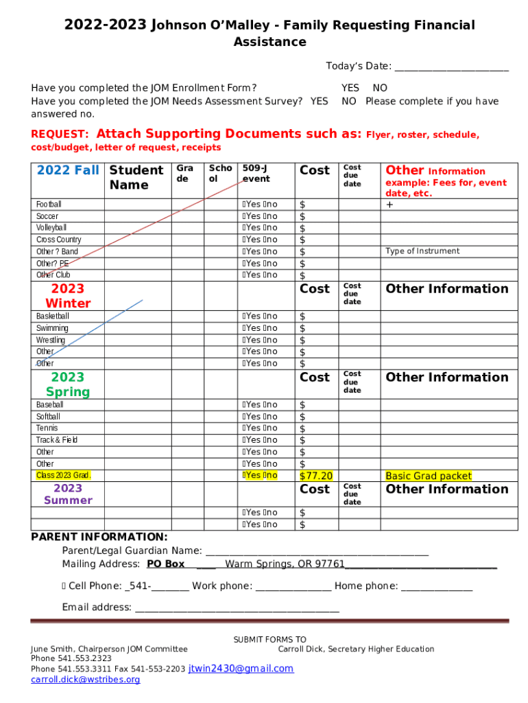 2022-23 JOM Request Doc Template | pdfFiller