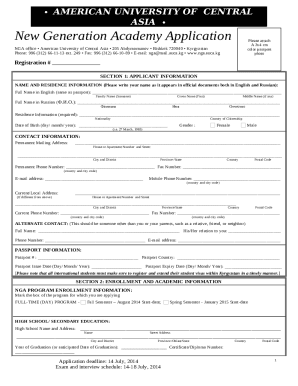 American University of Central Asia - AUCA - NGA Doc Template | pdfFiller
