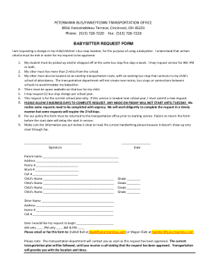 Fillable Online School Bus Driver - Finneytown - Petermann Bus Fax ...