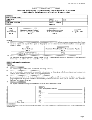 ESR Audit Fee Claim Doc Template | pdfFiller