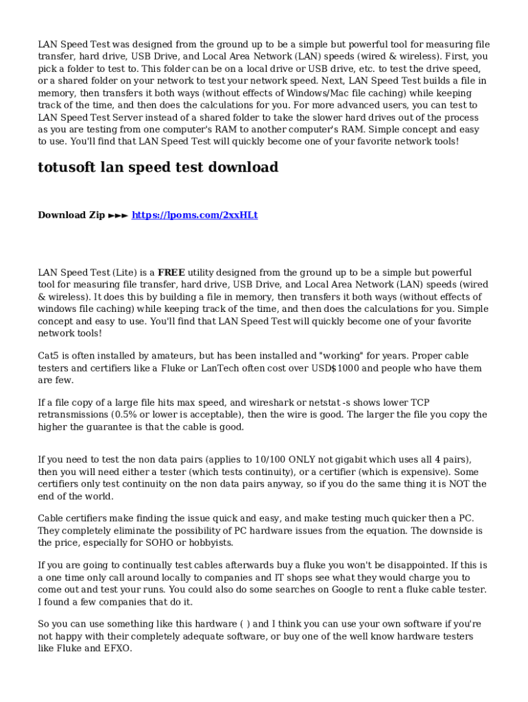 Fillable Online 8 Free LAN Tools To Test And Benchmark Your Network ...