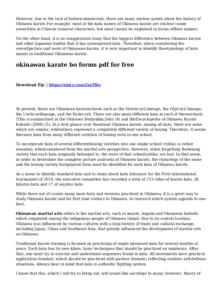 Fillable Online Okinawan Karate Bo Forms Pdf For Free Fax Email Print ...