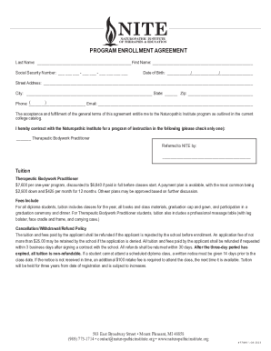 Fillable Online PROGRAM ENROLLMENT AGREEMENT Fax Email Print - pdfFiller