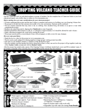 Fillable Online Erupting Volcano Model - Science Supplies, Resources ...