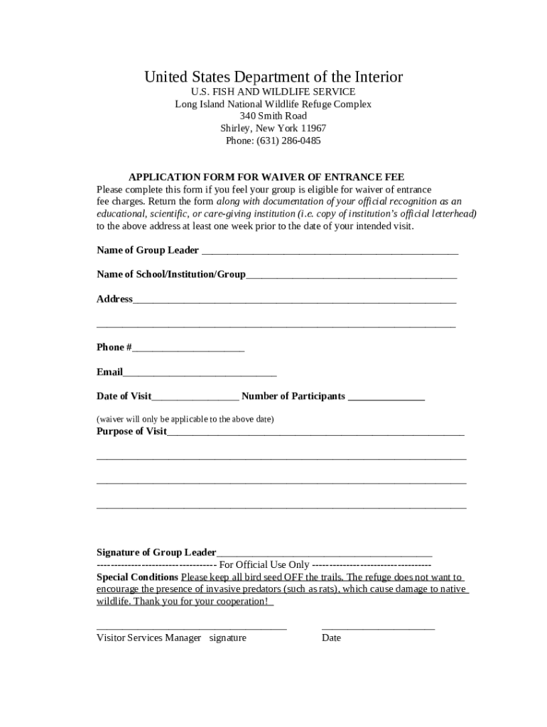 Long Island National Wildlife Refuge Complex Doc Template | pdfFiller