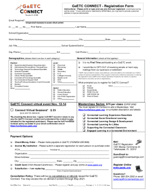 Fillable Online early* registration form Fax Email Print - pdfFiller