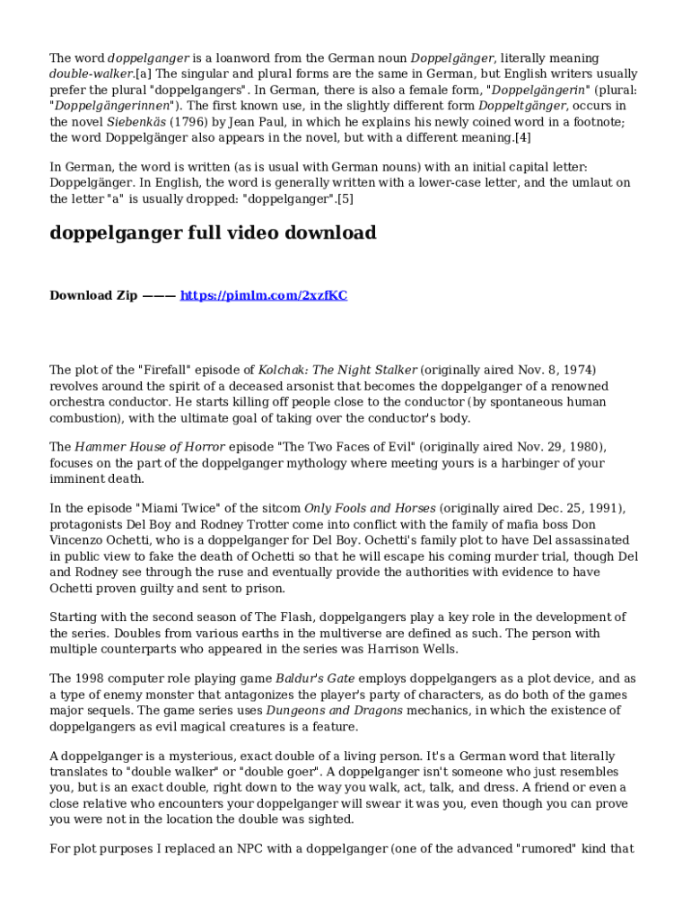 Fillable Online Skinwalker meaning in english. a description of the ...