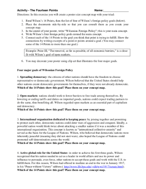 Fillable Online The Fourteen Points Concept Map 1. Using Wilson's 14 ...