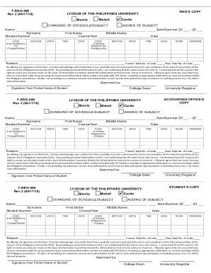 Fillable Online F-REG-002-Adding-and-Changing-of- ... Fax Email Print - pdfFiller