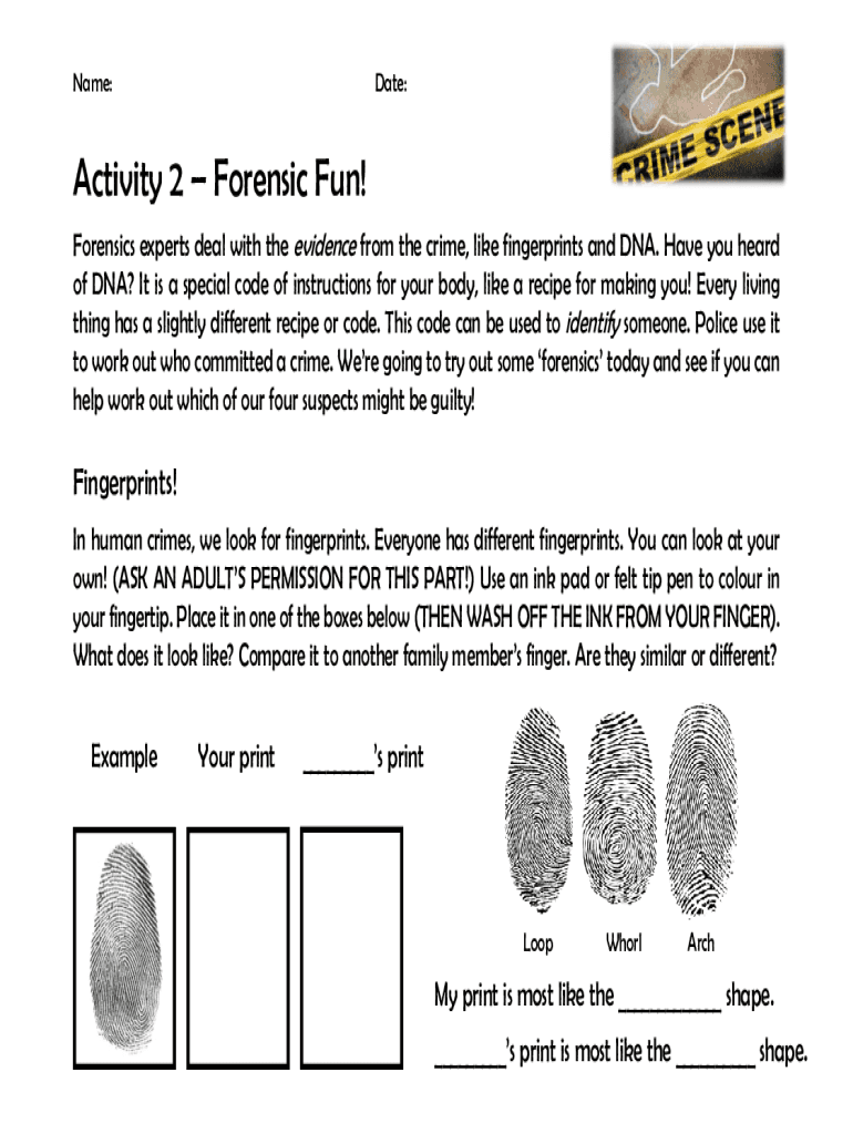 Fillable Online Forensics: What Bugs, Burns, Prints, DNA and More Tell ...