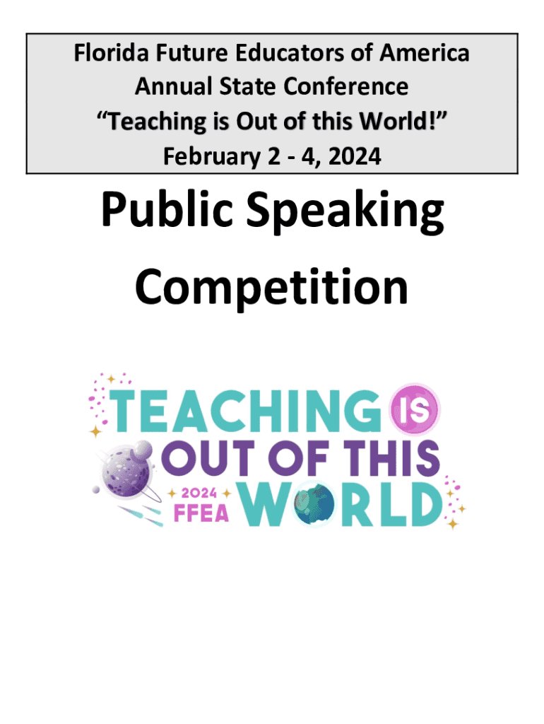 Fillable Online Florida Future Educators of America Public Speaking ...