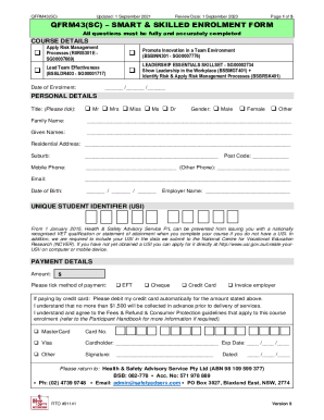 Fillable Online qfrm43(sc)smart & skilled enrolment form Fax Email Print - pdfFiller