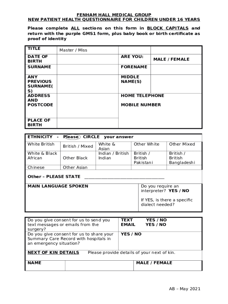 GMS1: user guide of GP practices Doc Template | pdfFiller