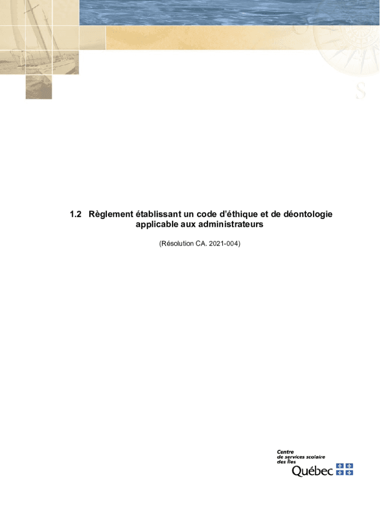 Remplissable En Ligne Code d'thique et de dontologie des administrateurs du ... Fax Email ...