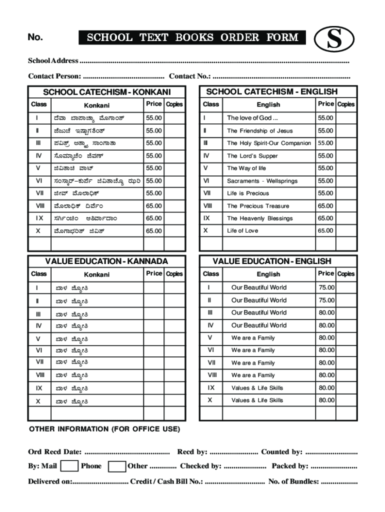 Fillable Online Book Order Form 2024-25.pmd Fax Email Print - pdfFiller