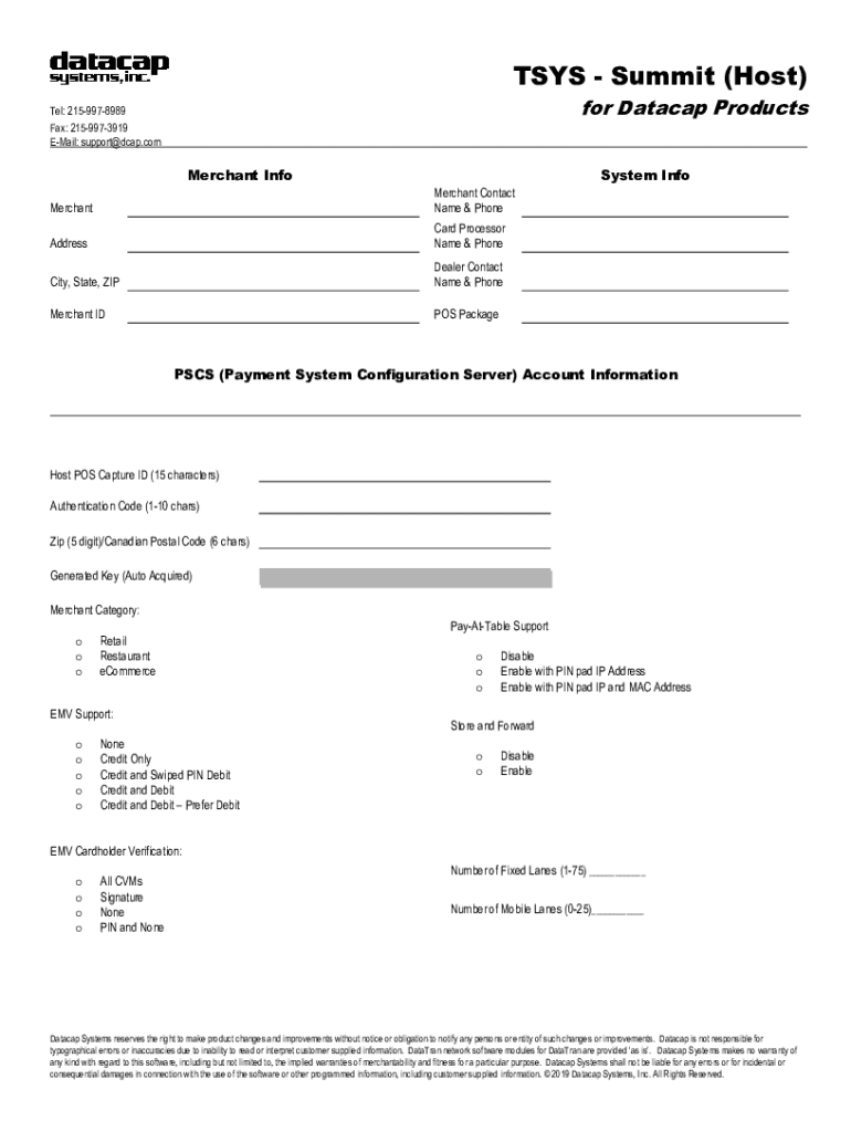 Fillable Online TSYS Payment Solutions: Unlocking Payment Possibilities ... Fax Email Print ...