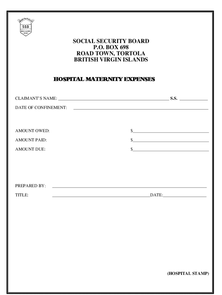 Fillable Online CLAIM FOR MATERNITY BENEFIT (Expected Confinement) Fax ...