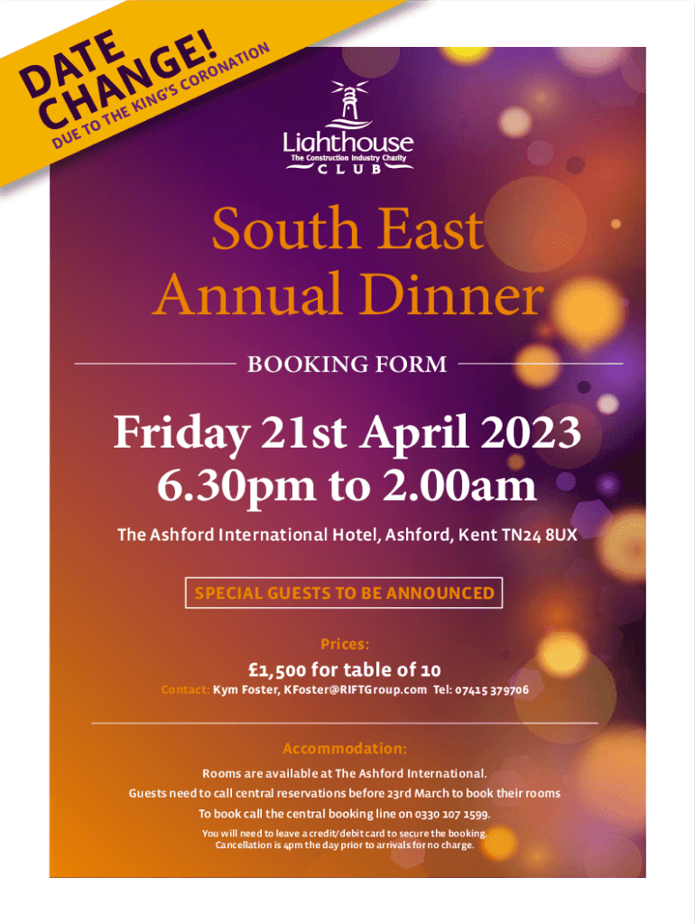Fillable Online South East Annual Dinner Fax Email Print - pdfFiller