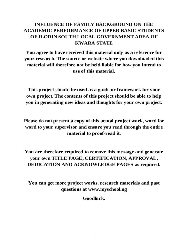 influence of family background on academic perance of ... Doc Template ...