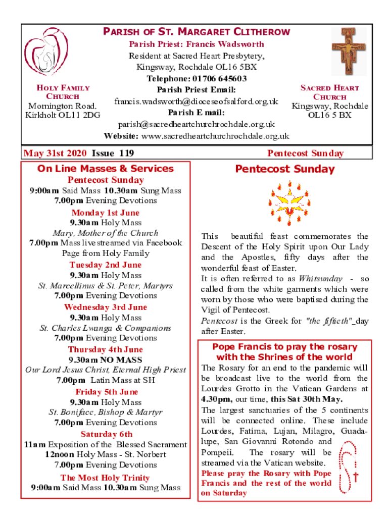 Fillable Online sacred-heart-school org Our new parish... - Holy Family ...