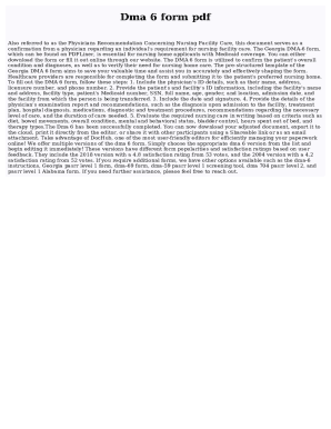 Fillable Online Dma 6 form pdf. Also referred to as the Physicians Recommendation Concerning ...