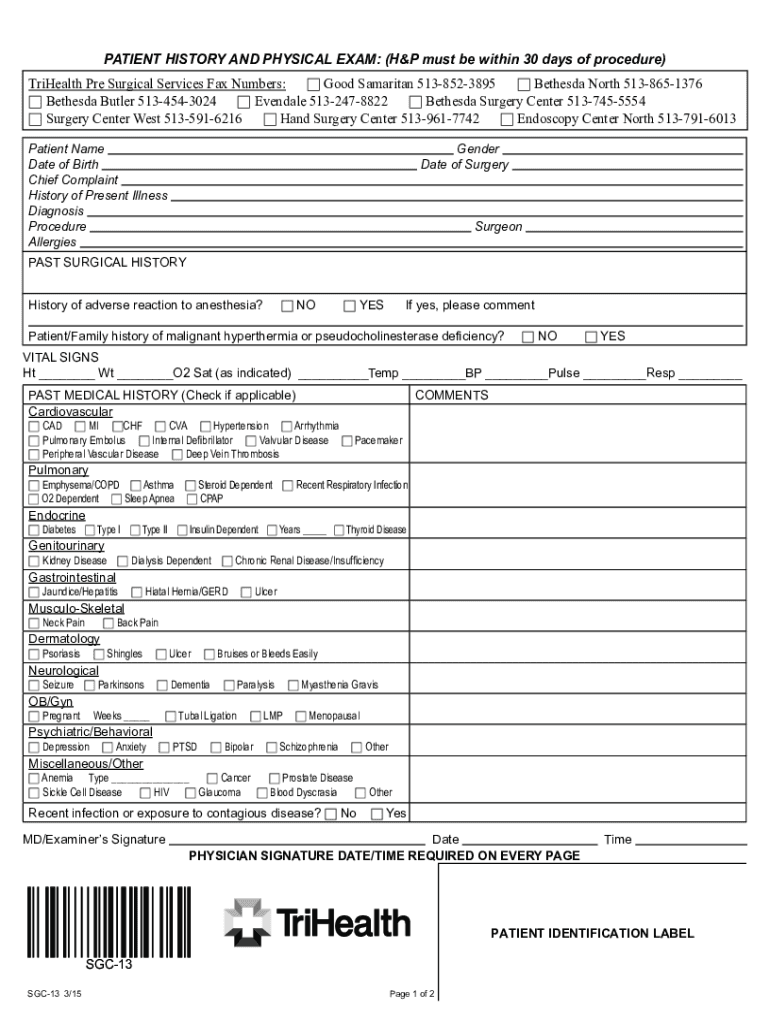 Fillable Online Important Information Prior to your surgery at Bethesda ... Fax Email Print ...