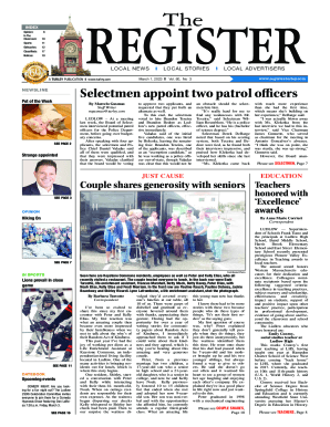 Fillable Online Selectmen appoint two patrol officers - The Register ...