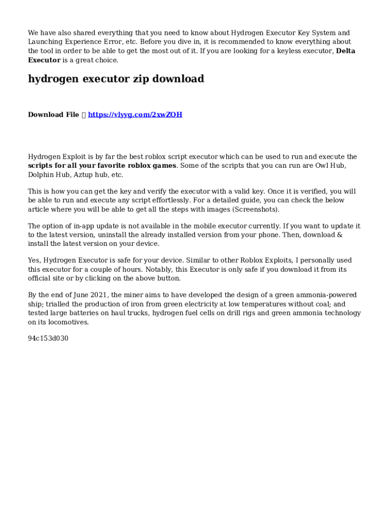 Fillable Online How to Fix Hydrogen Executor Launching Experience Error ...