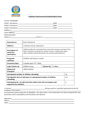 Fillable Online STK - Excursion Forms Fax Email Print - pdfFiller