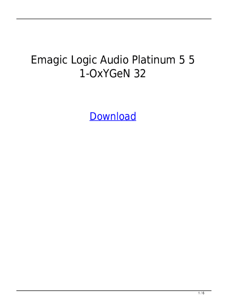 Fillable Online A Brief History Of Logic, From Emagic To Apple Fax ...