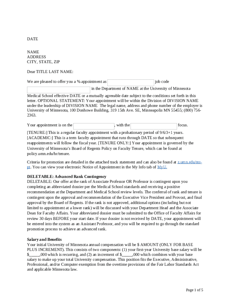Ucla Offer Letter - Fill Online, Printable, , Blank - med umn Doc ...